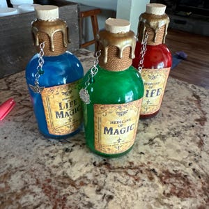 Final Fantasy Inspired HOLY WATER Potion Bottle With Magical Swirling ...