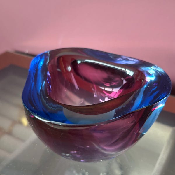 Poole Pottery Delphis Two Small Pin Dishes, 1970s. Shape 41 Trapezoid ...