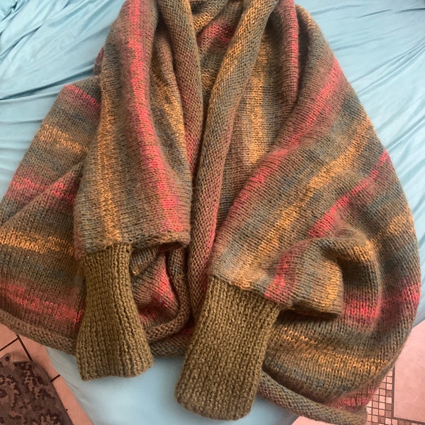 Ombre Wool Cardigan, Open Front Cardigan, Wrap Cardigan, Plus Size ...