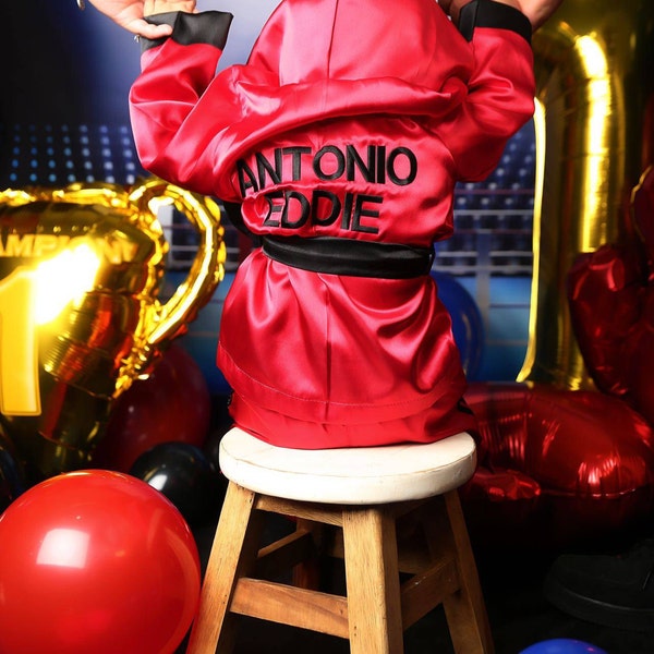 50% OFF Sale Personalized Boxing Set Robe, Shorts, Wearable Baby Gloves ...