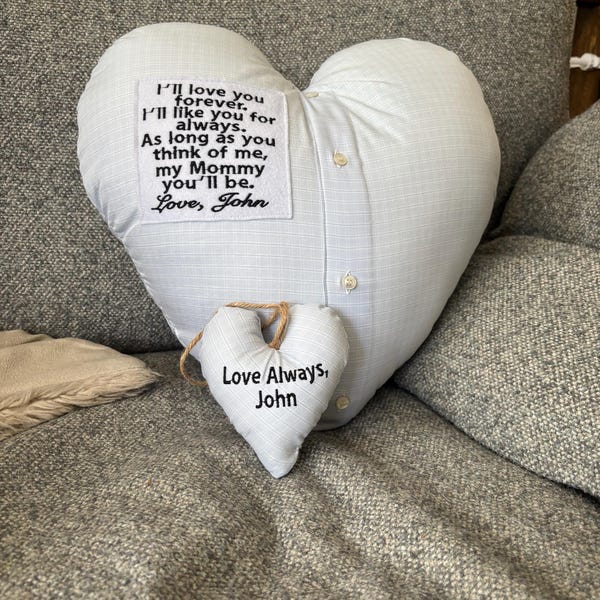 Heart MEMORY Pillow, Memory Cushion, Loss of Father, Custom Pillow ...