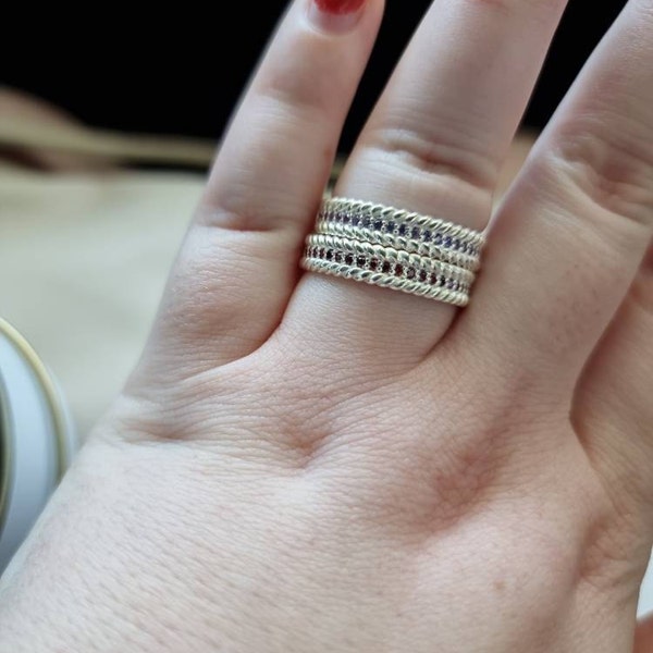 Round Rose Cut Double Sided Fidget Ring, Vintage Style Ring Fidget ...