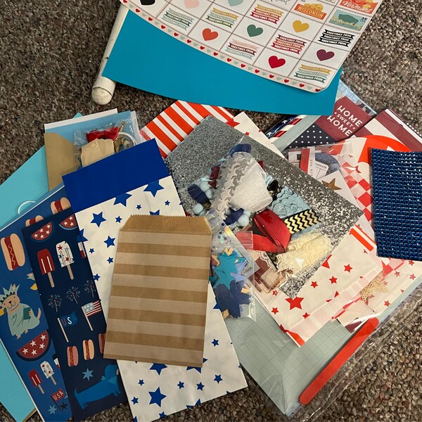 Junk Journal Mystery Kit: 100+ Crafting Embellishments, Scrapbook Paper ...