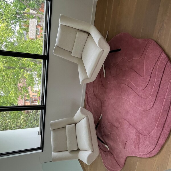 Modern Handmade 12x18 Fine Ivory Curve Embossed Cut Tufted Area Rug for ...