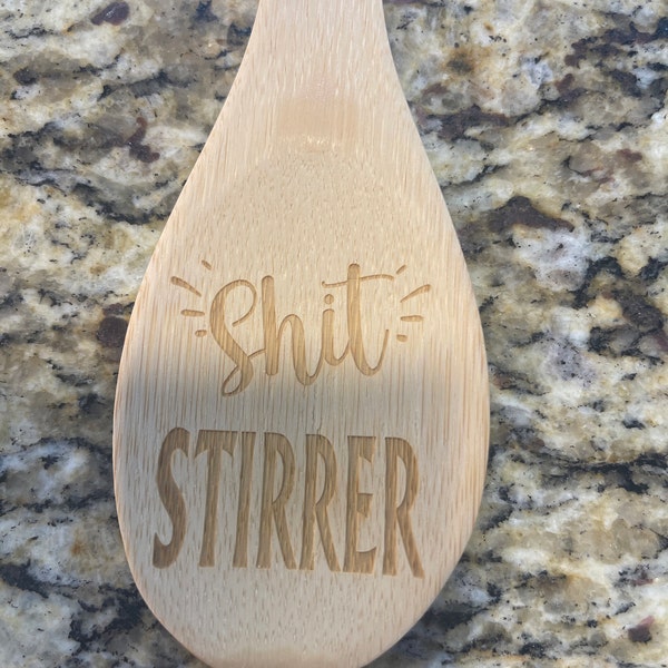 Shit Stirrer. Pot Stirrer. Wooden Spoon Engraved. - Etsy