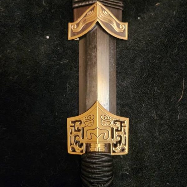Sokka's Space Sword (black Damascus Steel With Brass Fittings) - Etsy
