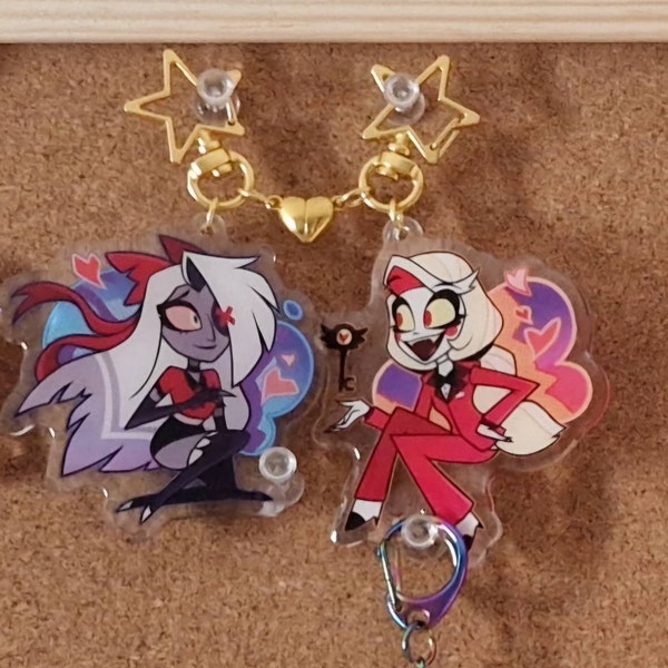 Helluva Boss Acrylic Epoxy Keychains Blitz Stolas Moxxie Millie Asmodeus Fizz Fizzarolli Blitzo ...