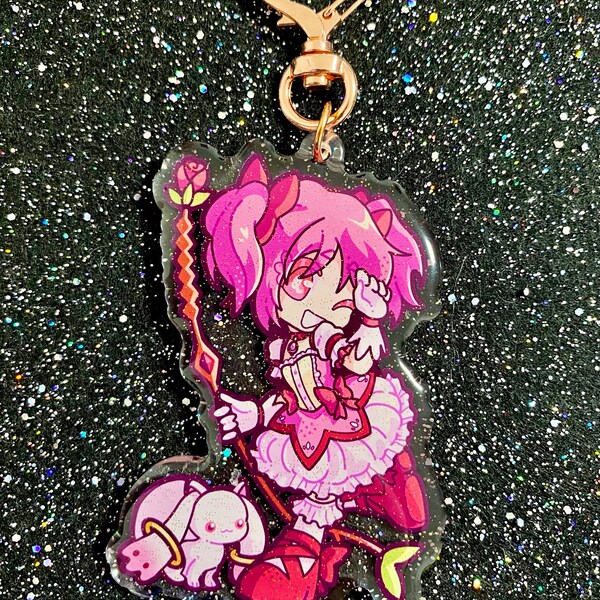 Madoka Magica Keychains Madoka, Homura, Sayaka, Mami, Kyoko - Etsy