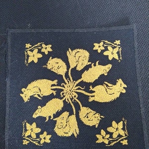 Deaths Head Hawkmoth Gold Screen Print Fabric Patch 10x10cm - Etsy