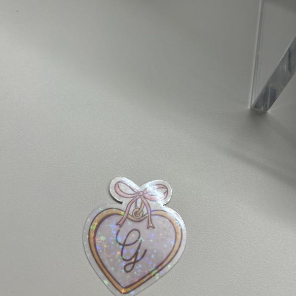 Custom Initial Heart Locket Waterproof Sticker-unique Gift ...