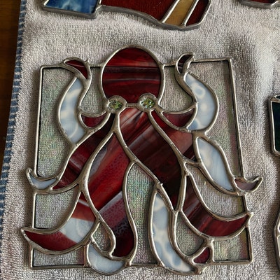 Octopus Stained Glass Pattern Sea Creature PDF Digital File Ocean ...