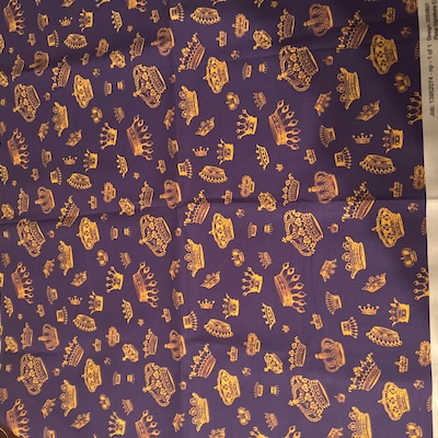 Royal Fabric Royal Crowns Gold on Purple by Lavaguy Queen King ...