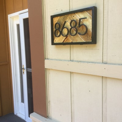 Address Sign Farmhouse Rustic House Number Sign Reclaimed Wood Address ...