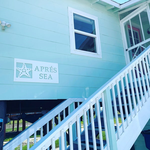 Custom Starfish House Name Sign: Weatherproof Outdoor Coastal Decor - Etsy