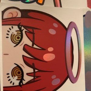 Derpy Fire Holographic Anime Game Chibi Car Laptop Vinyl Decal Sticker ...