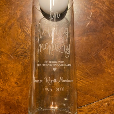 Personalized Memorial Vase in Loving Memory Vase, Floating Wedding ...