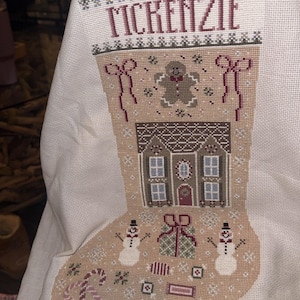 Gingerbread House Christmas Stocking Cross Stitch/needlepoint Pattern ...
