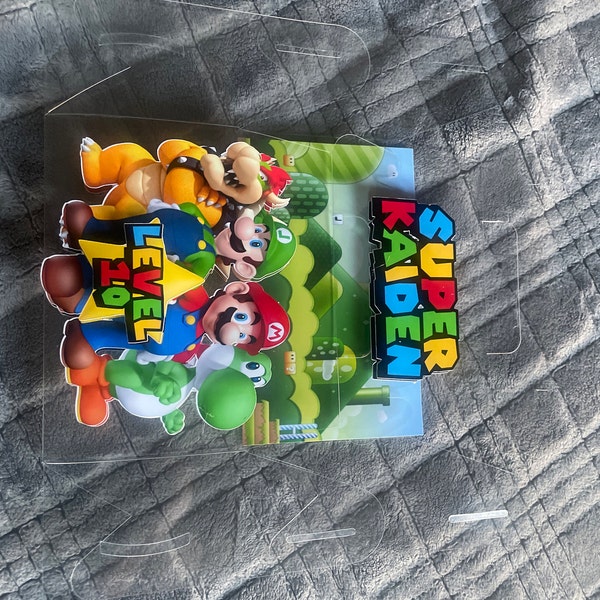 Super Mario Princesss Peach Any Character Clear 3d Gable Box Favor Box ...