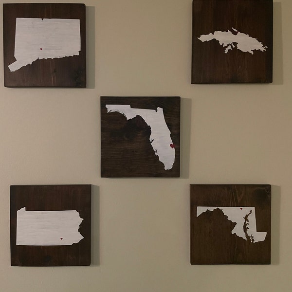 State Wood Sign - Hometown Sign - Moving Gift - State Wall Art ...