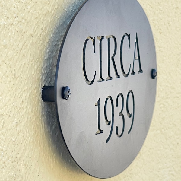 Metal Circa Sign - Personalized Circa Sign - Historic House Plaque ...