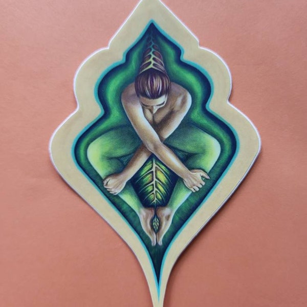 Leaf Goddess Green Leaf Artwork Leaf Artwork Abstract Leaf Art Print ...