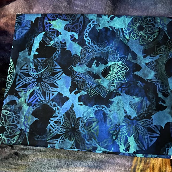 Celtic Red Dragon Panel - in the Beginning - Jason Yenter - 1 Yard ...