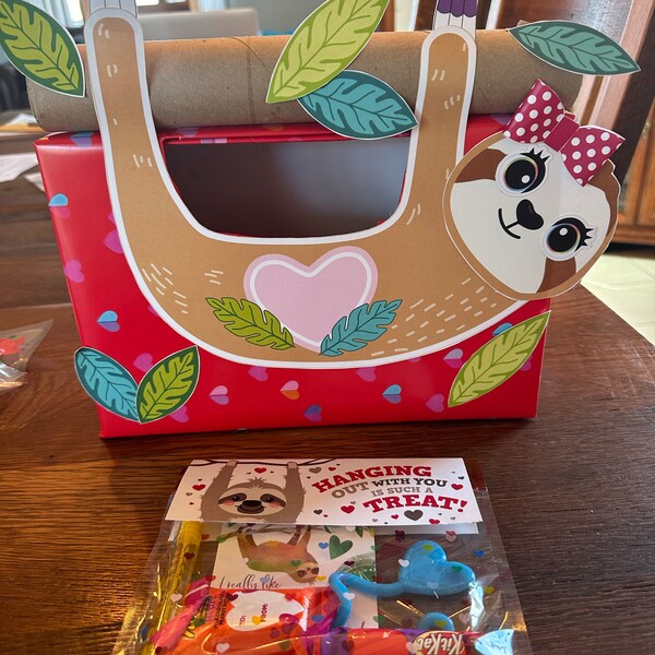 Sloth Printable Box Kit | DIY Valentine Box Decor Kit for Valentine's ...