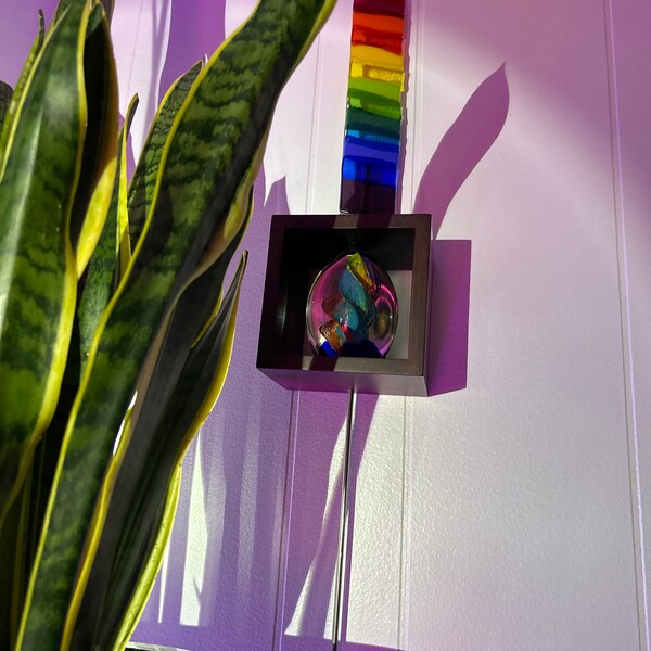 Rainbow Glass Garden Art - Etsy