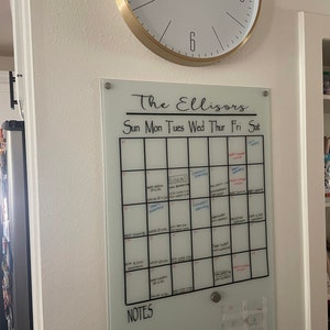 Weekly Calendar Vinyl Decal for Dry Erase Board or Frame 16 X - Etsy