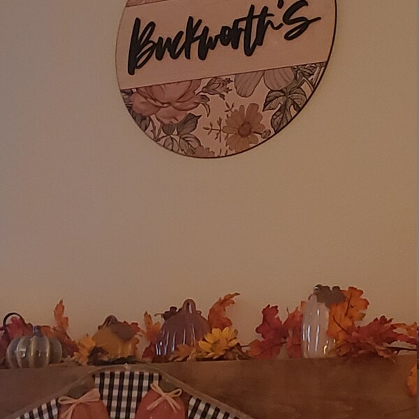 Spring Round Sign, Personalized Wood Sign, Round Wood Sign, Nursery ...