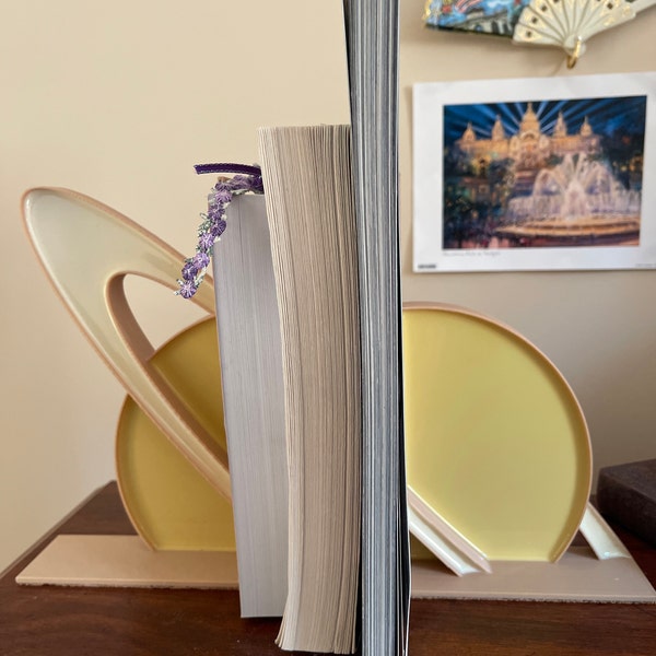 Yellow Saturn Bookends | Planet Library | Astronomy Decor | Solar ...