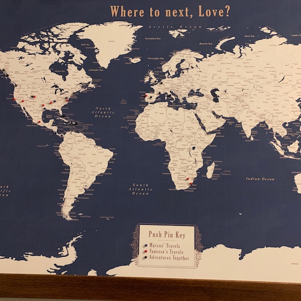 World Map, Push Pin Map of the World, Travel Map, Push Pin World Map ...