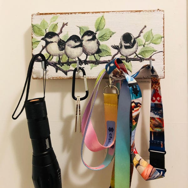 Small Key Holder, Blue Key Holder for Wall, Small Patchwork Key Rack - Etsy