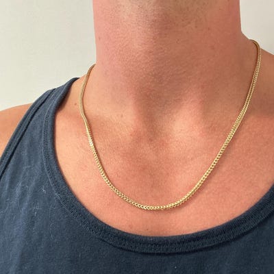 Solid 14K Gold Mirror Chain, ITALY 14K Gold Mirror Chain, Strong Dainty ...