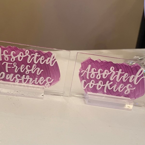 Custom Acrylic Food Labels: Wedding Dessert Bar, Party Place Cards ...