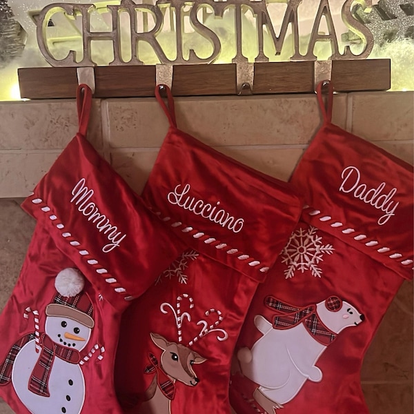 Candy Cane Character Personalized Christmas Stocking, Family Christmas ...