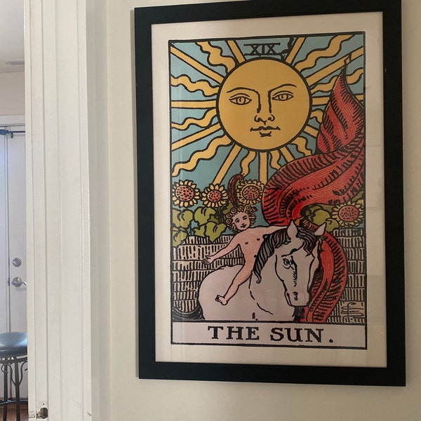 The Sun Tarot Card Print – Vintage Style Art Poster - Etsy