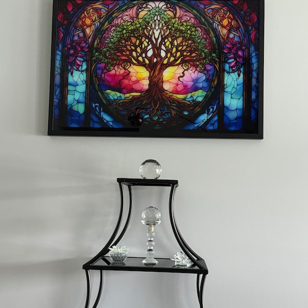 Tempered Glass Wall Art | Tree of Life Glass Decor| Stained Pattern ...