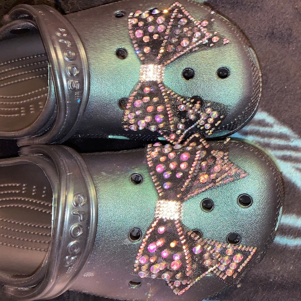 Rhinestone Glitter Bow Crocs Charms . Pretty Bow Charms - Etsy