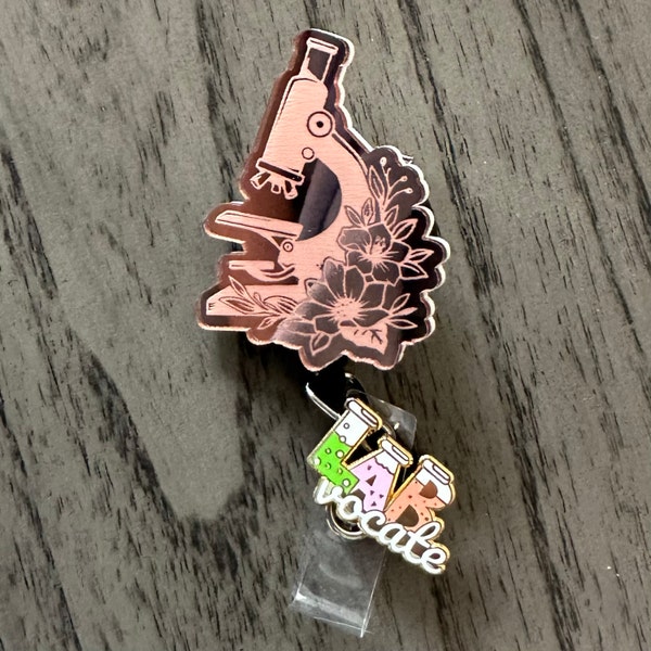 Lab Tech Badge Reel, Microscope Badge, Medical Technologist Badge ...