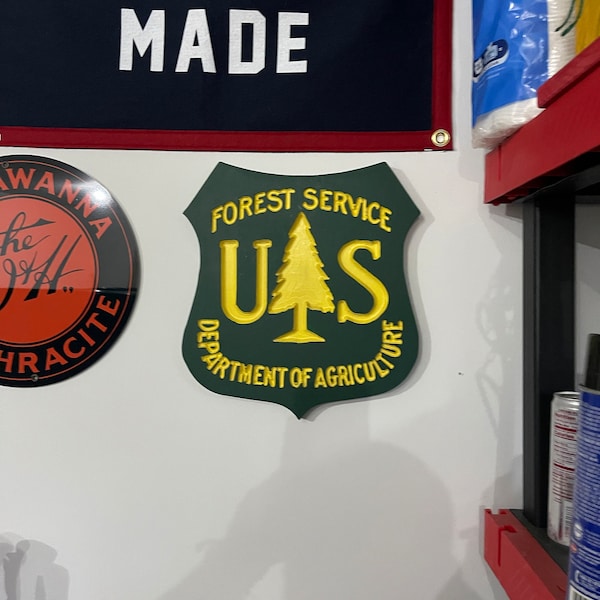 US Forest Service Wood Carved Sign - Etsy