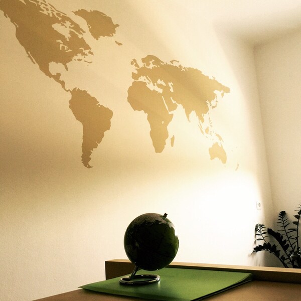 World Map Wall Decal Vinyl Wall Sticker Decals Home Decor Art Cool Wall ...