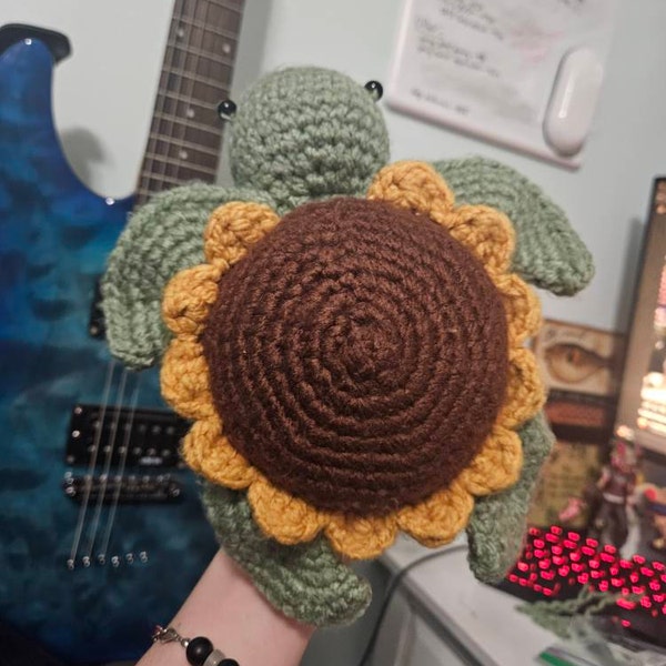 Crochet Sunflower Turtle PATTERN, Crochet Turtle Pattern, Crochet ...