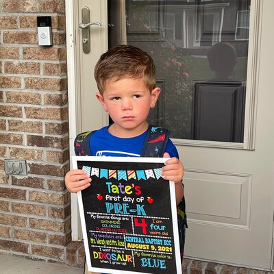 Back to School Grade Sign, Printable School Chalkboard, Pre-k Sign ...