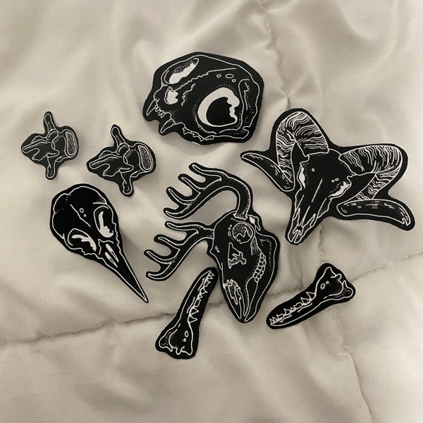 Bone Collection Stickies || Sticker Pack || Original, Black or Pastel ...