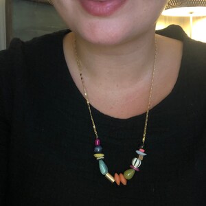 Beaded Statement Necklace, Colorful Beaded Necklace, Beaded Necklace ...