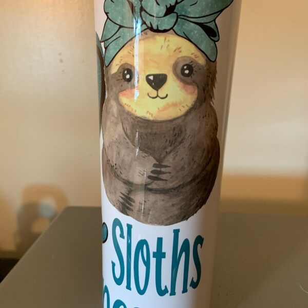 Sloth PNG Peace Love Sloths Cute Baby Sloth With Bandana PNG File for ...