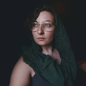 Distress Dyed Cotton Shawl Wrap Shemagh, Dark Green Drape, Wasteland ...