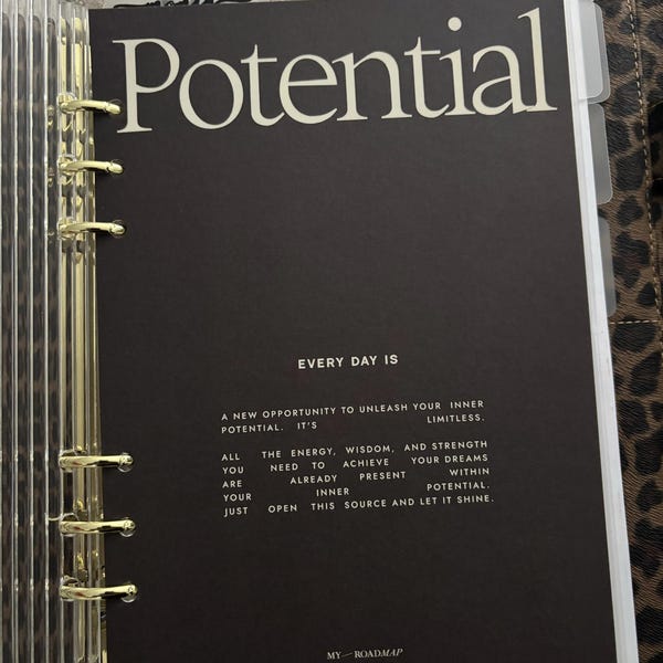 A5 Motivational Planner Dashboard “my Potential” | Minimalist Divider ...