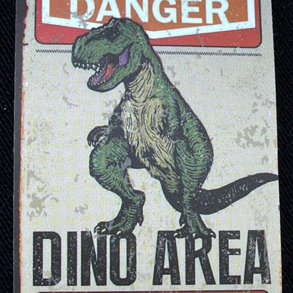 Dinosaur Warning Sign Stickers Pack | Funny Caution Dino Crossing Vinyl ...
